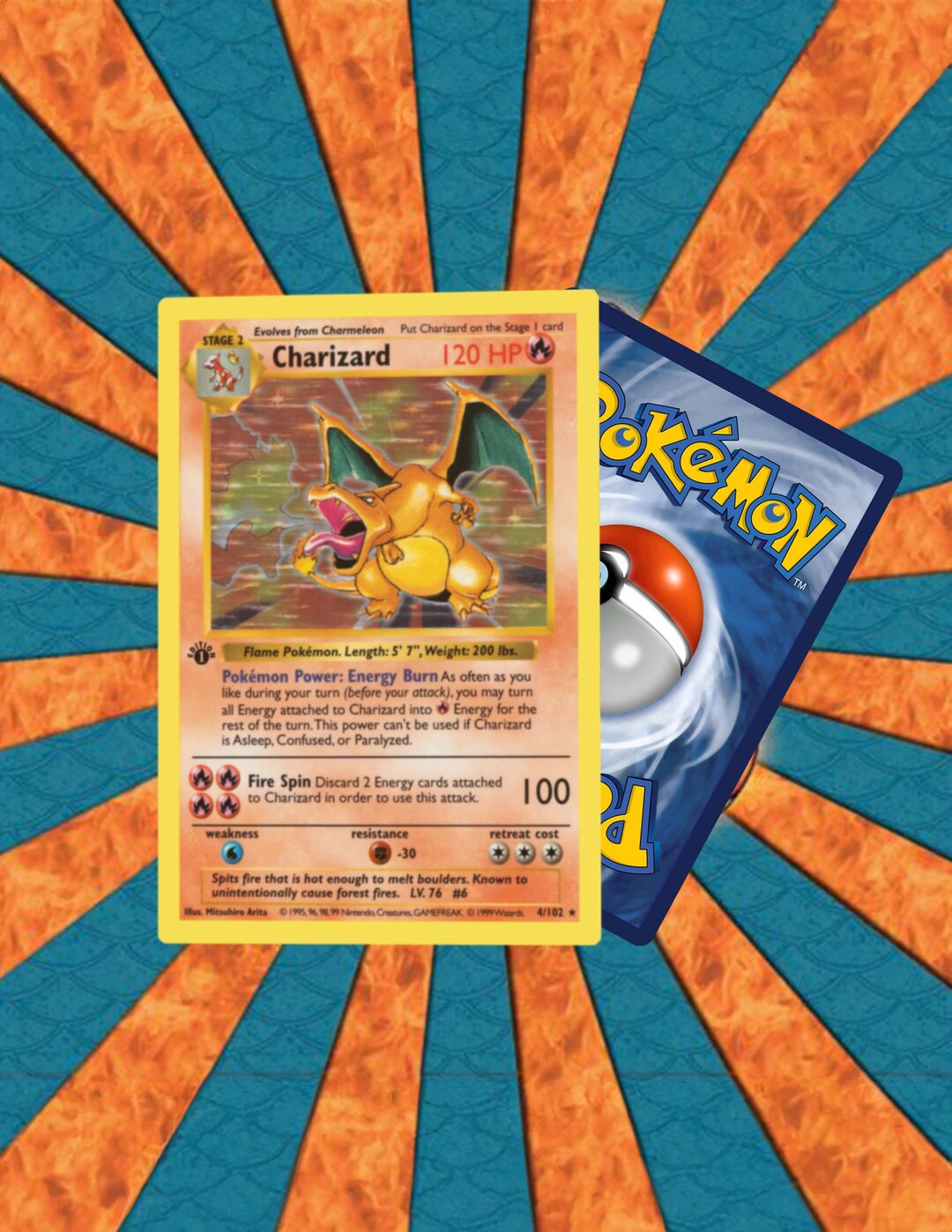 Custom-made 1999 1st Edition Charizard 4/102 - Etsy