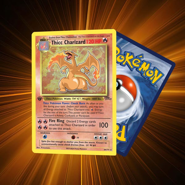 Thick Pikachu Card - Etsy