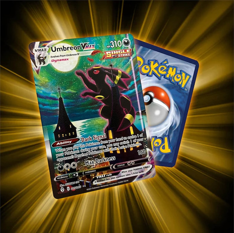 Moonbreon Vmax Custom Made Pokemon Card Holograhic Great Gift - Etsy