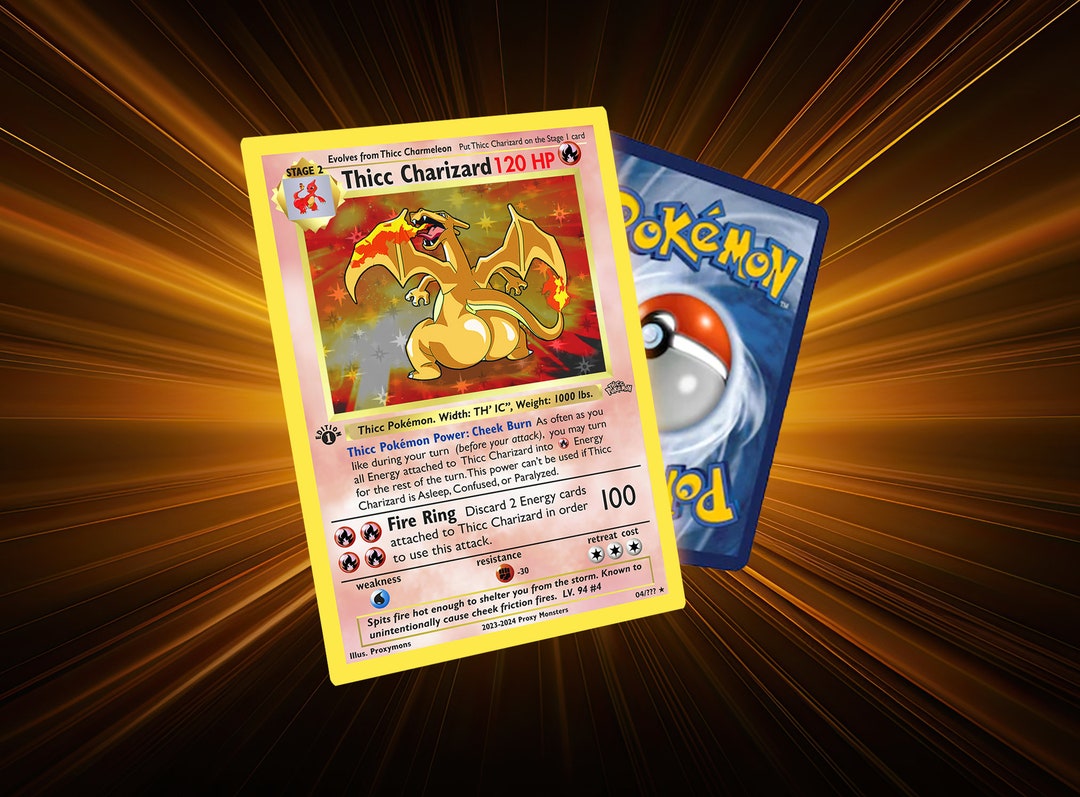 Thicc Charizard Pokemon Card Collectible Display - Etsy