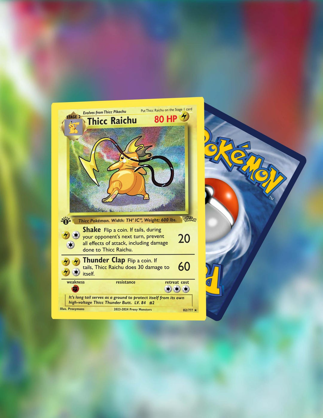 Custom-made Thicc Raichu Card - Etsy