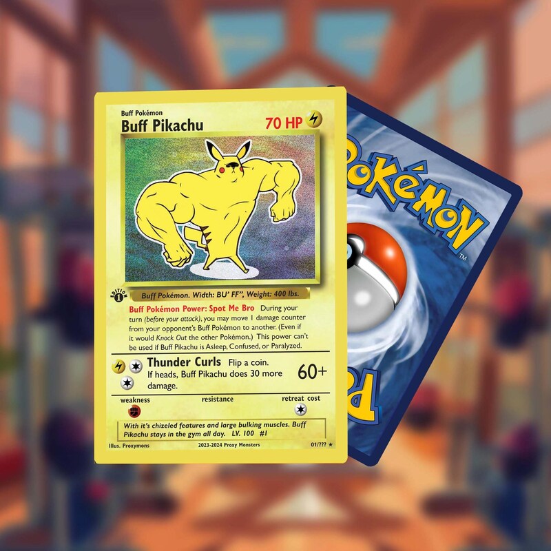 Buff Pikachu - Etsy