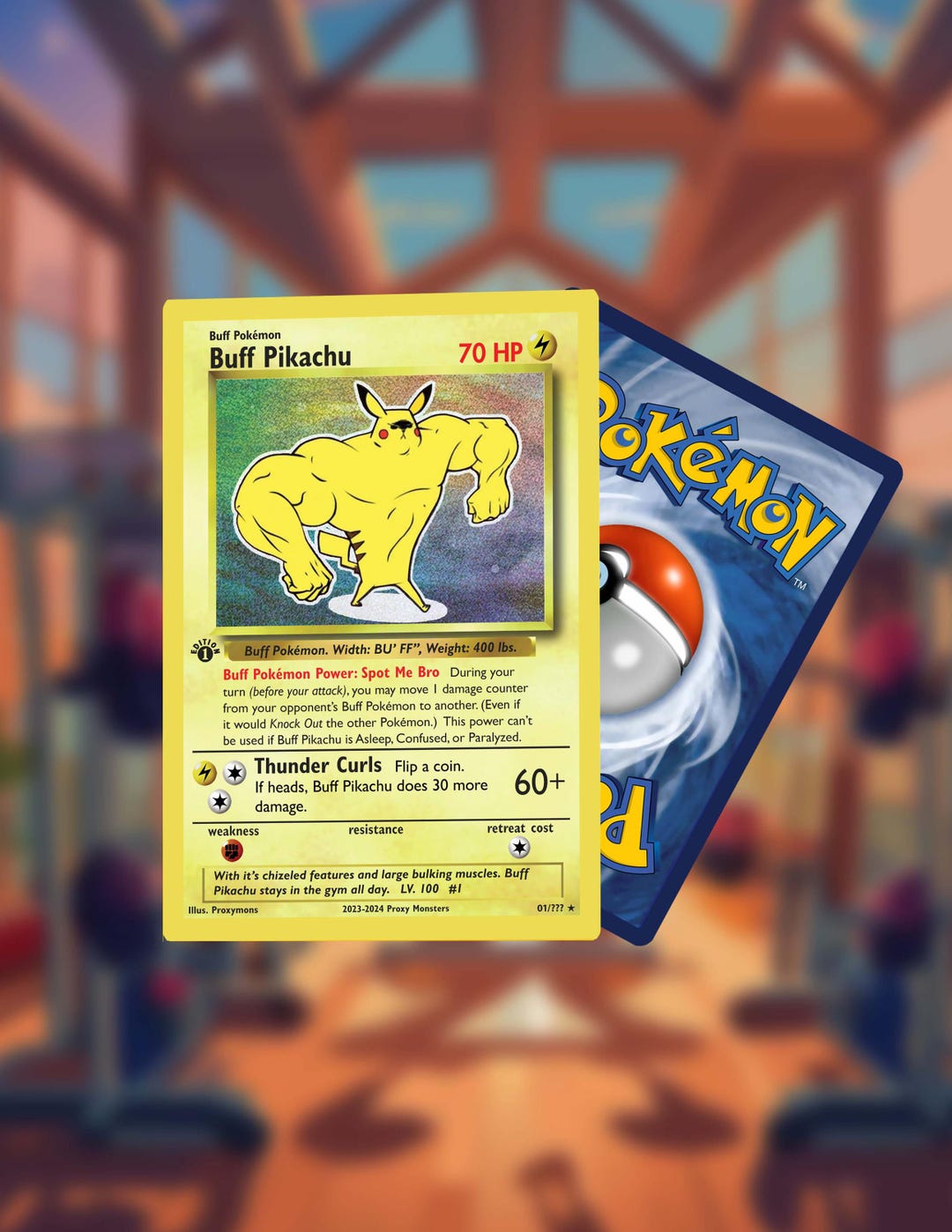 Custom-made Buff Pikachu Card - Etsy