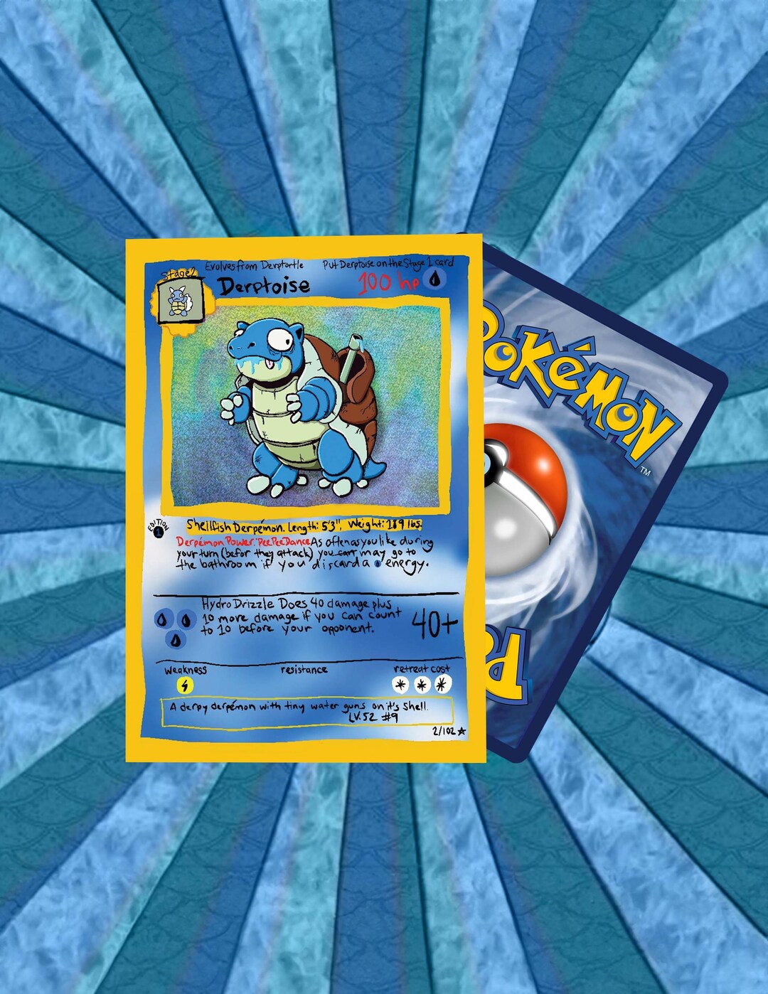 Custom-made Derpy Blastoise Card - Etsy