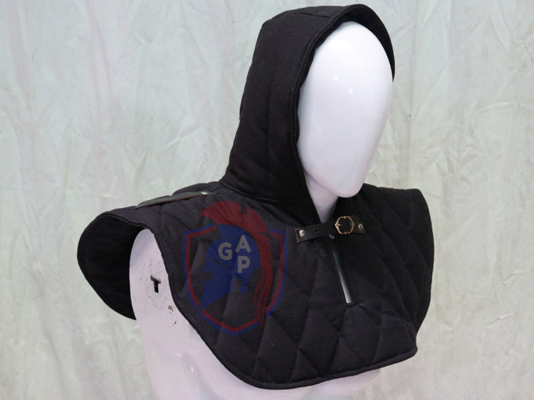 Hood Medieval Cotton Hood Collar Arming Cap Costume for - Etsy