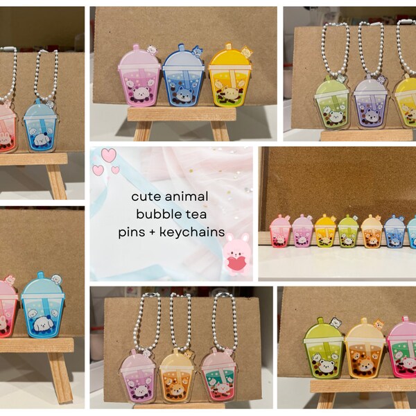Cute Animal Bubble Tea - Etsy