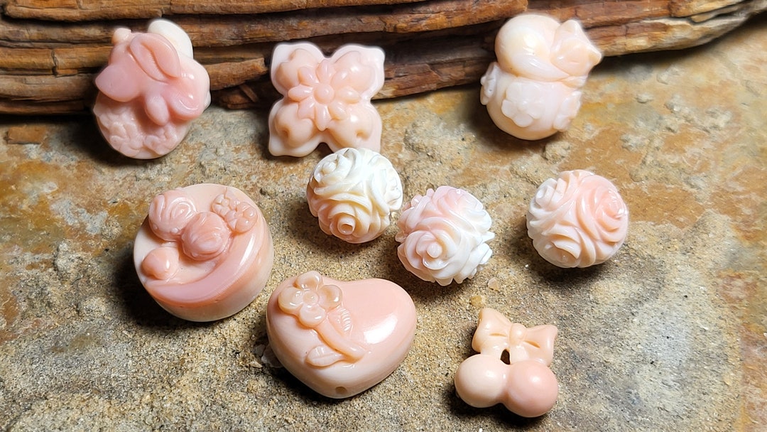 Natural Queen Conch Shell Charm Beads - Etsy