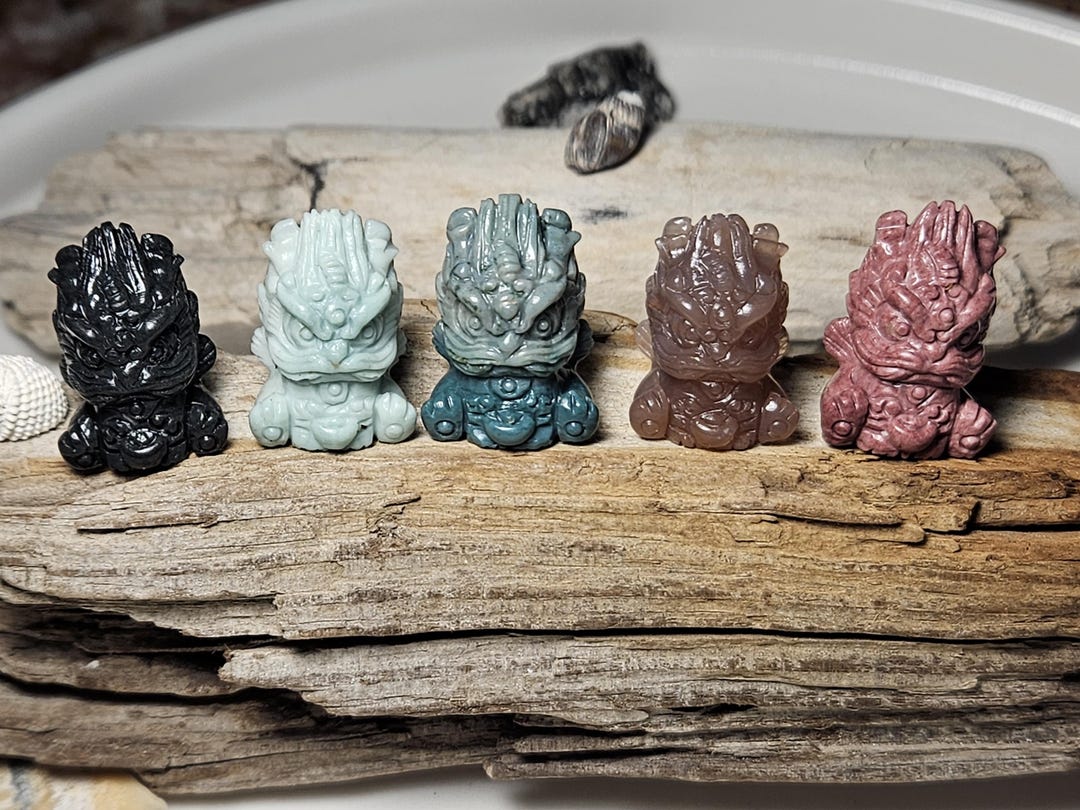 Natural Alashan Carved Chinese Guardian Lion Beads - Etsy