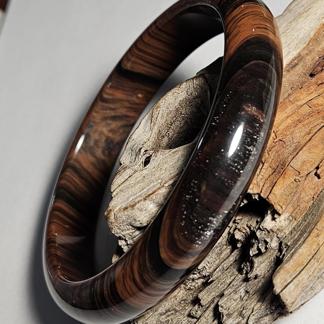 Red Obsidian Bangle – Rare Banded Stone, Collector's Size 65.80mm - Etsy