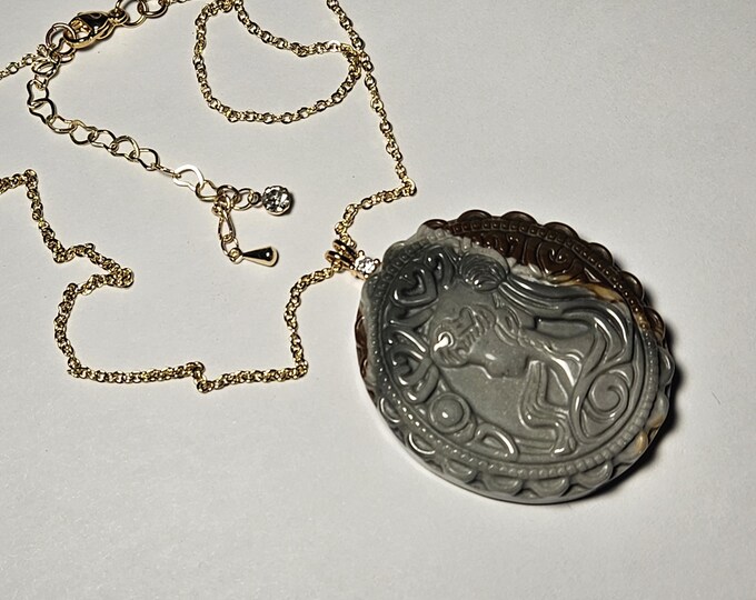 Natural Alxa Onyx Carved Mahākāla Pendant, Genuine Alashan Rock Pendant ...