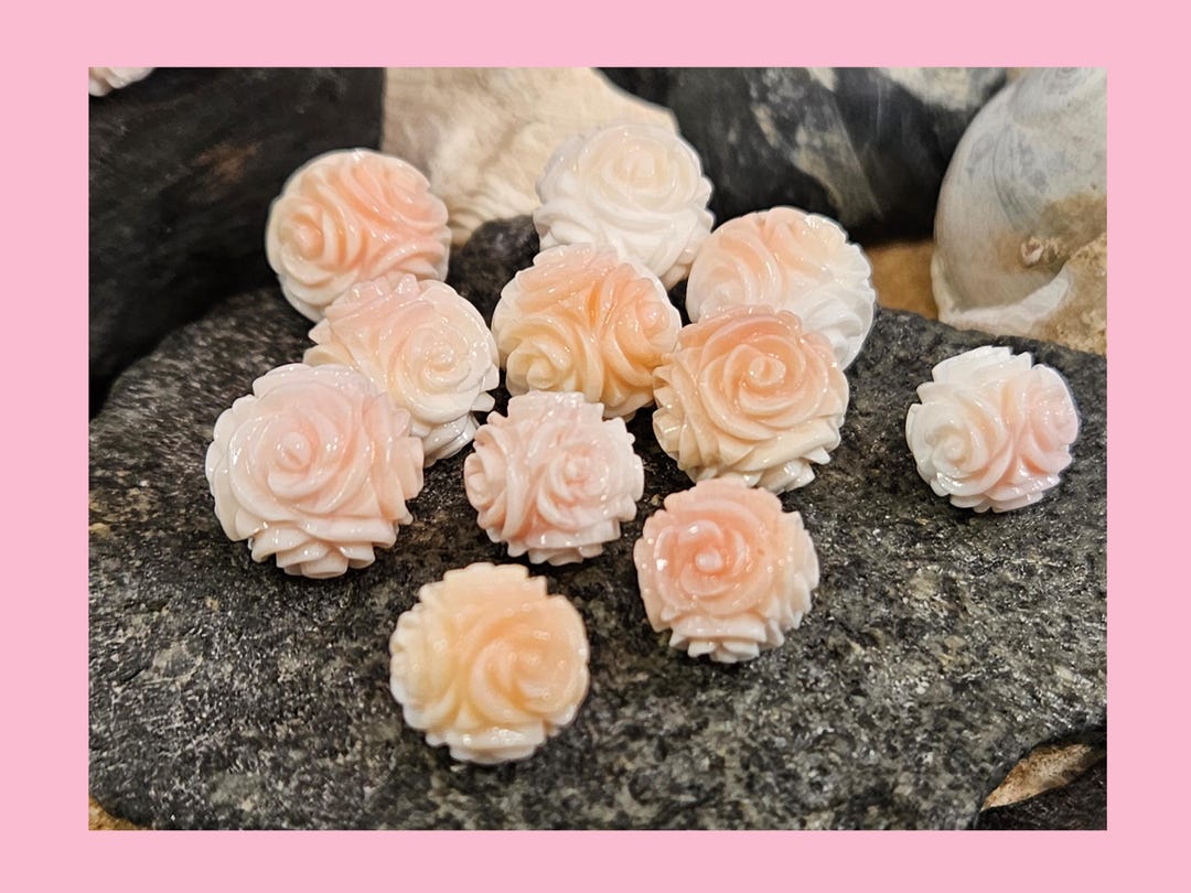 Exquisite Natural Carved Queen Conch Shell Rose Beads – A Timeless ...