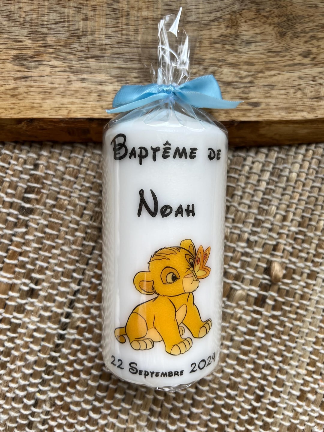 Personalized Baptism Candle Baby SIMBA, Baby Simba, Lion King ...