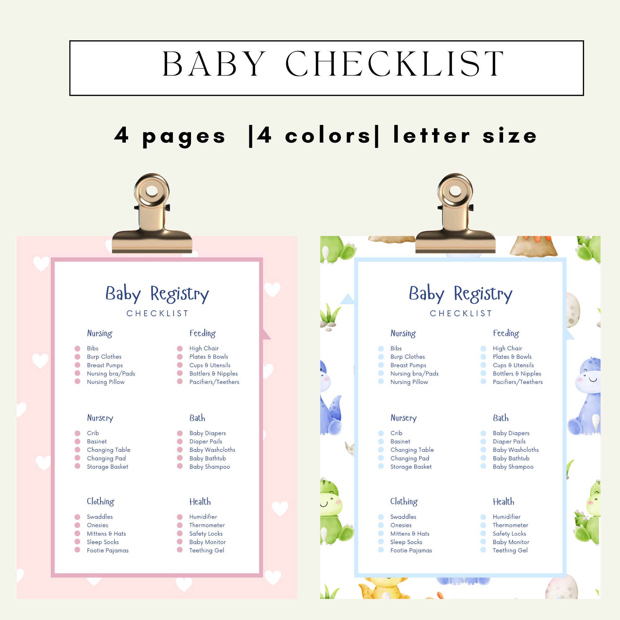 Baby Essentials Checklist Printable, Newborn Checklist, Nursery ...