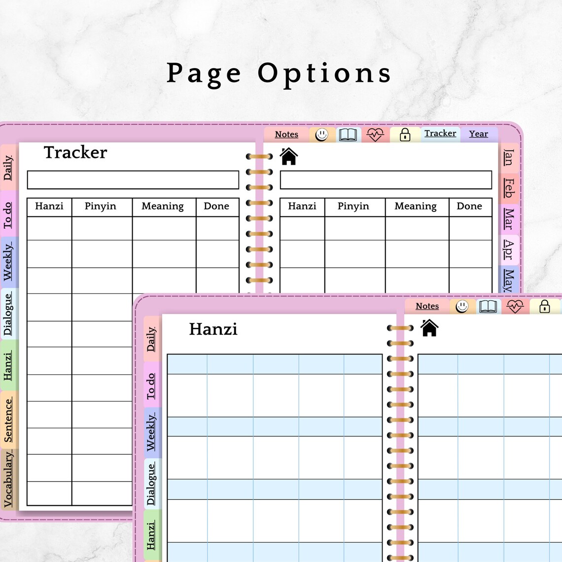 Chinese Language Learning Planner , Hyperlinked Planner , Mandarin ...
