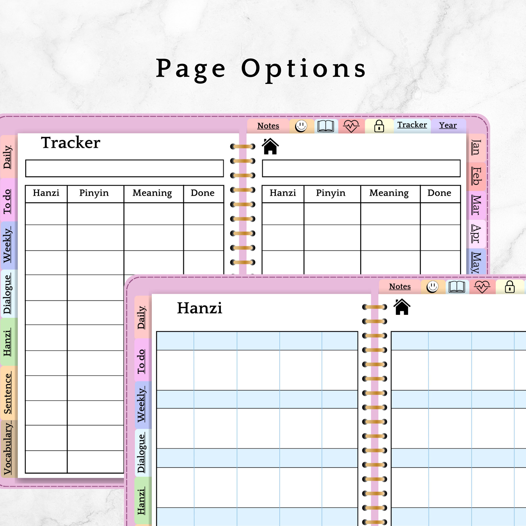 Chinese Language Learning Planner , Hyperlinked Planner , Mandarin ...