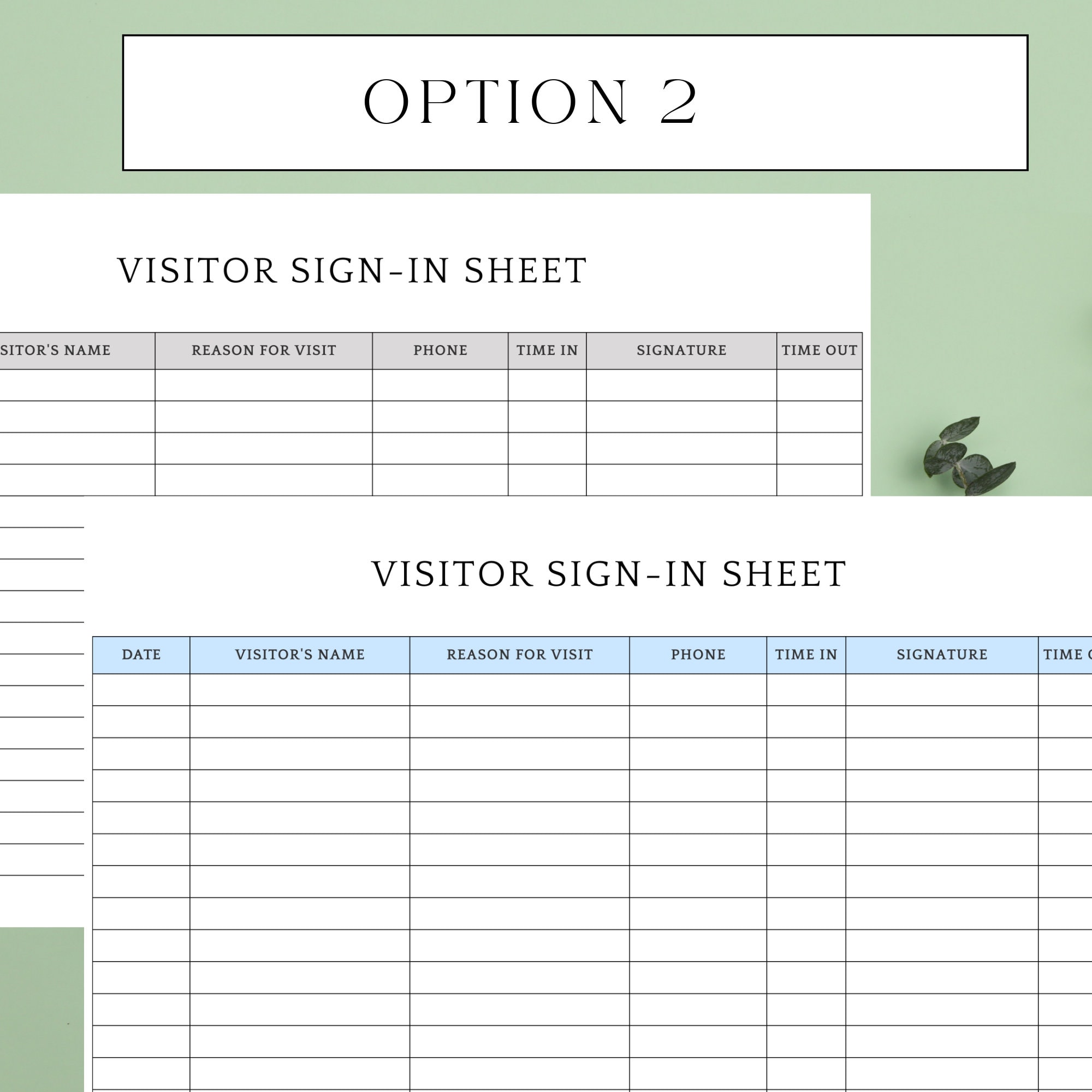 Visitor Sign in Sheet , Printable Sign in Sheet Template, Editable ...