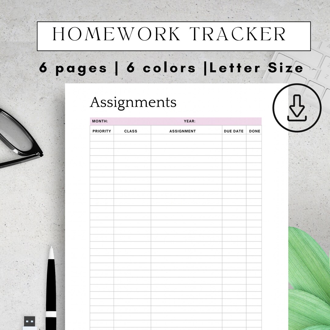 Homework Checklists, Daily Homework Planner, Weekly Homework Checklist ...