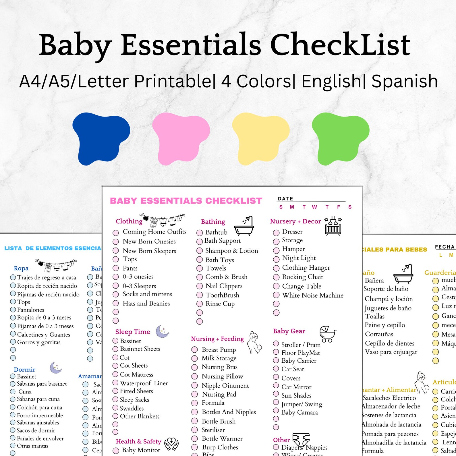 Baby Essentials Checklist Printable, Newborn Checklist, Nursery ...