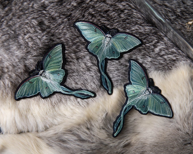 Embroidered Luna Moth Iron on Patch Sew on Applique - Etsy