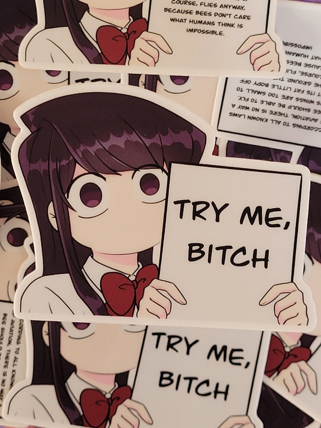 Anime Girl Komi With Signs Stickers - Etsy