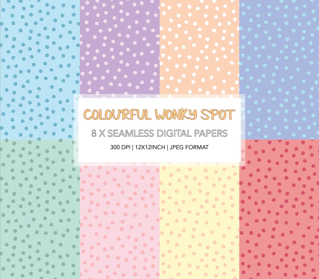 Spot Print Seamless Digital Papers. Seamless Print. 8x Colours - Etsy