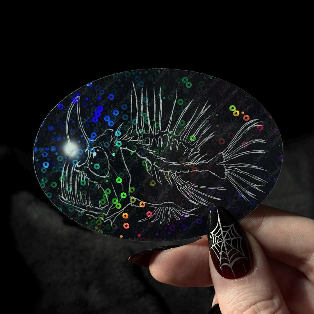 Deep Sea Bones Anglerfish | Spooky, Goth, Gothic Stationery, Waterproof ...