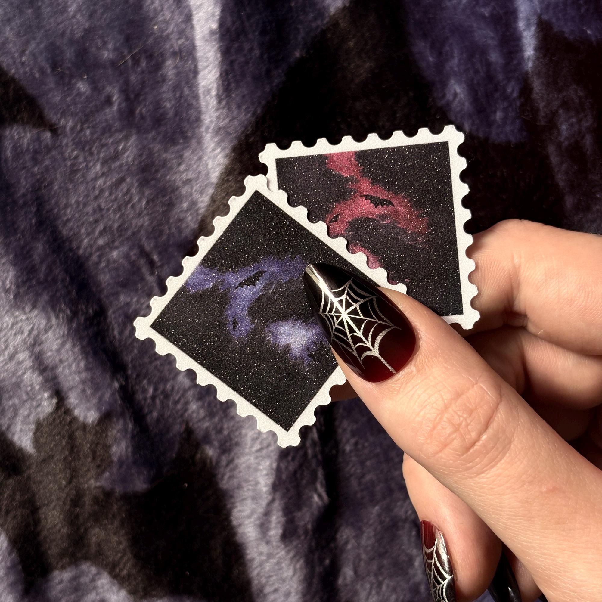 Night Sky Kitty Vinyl Sticker: Gothic Cat, Bats, Spooky Stationery - Etsy