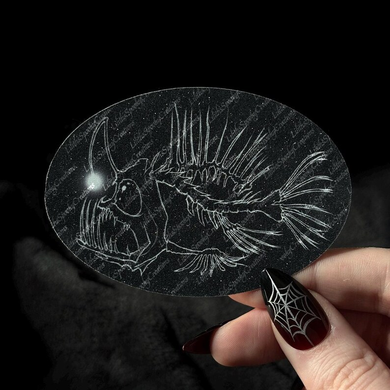 Deep Sea Bones Anglerfish | Spooky, Goth, Gothic Stationery, Waterproof ...