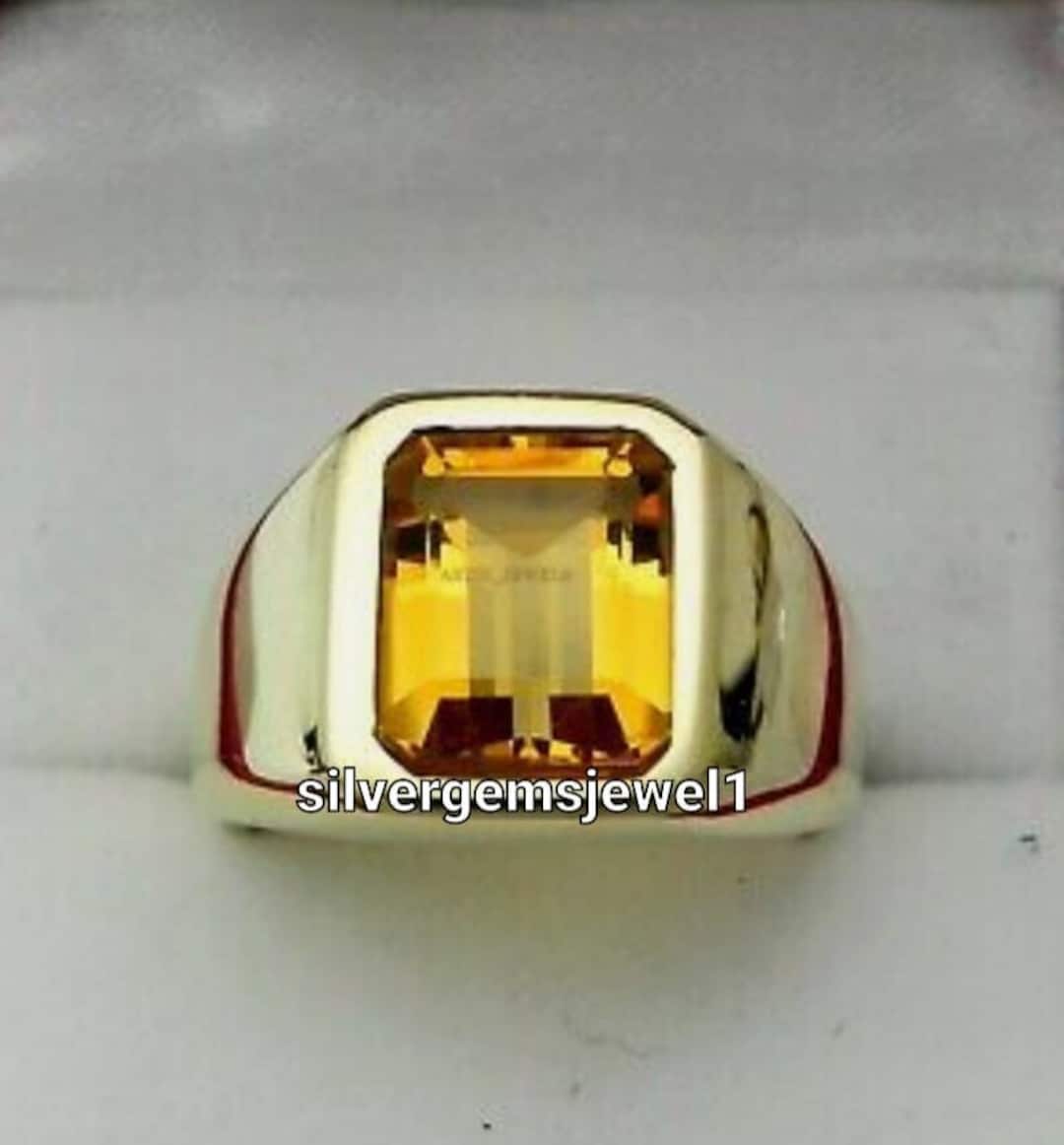C Citrine Ring for Men in 925 Sterling Silver Stylish Men's Ring ...