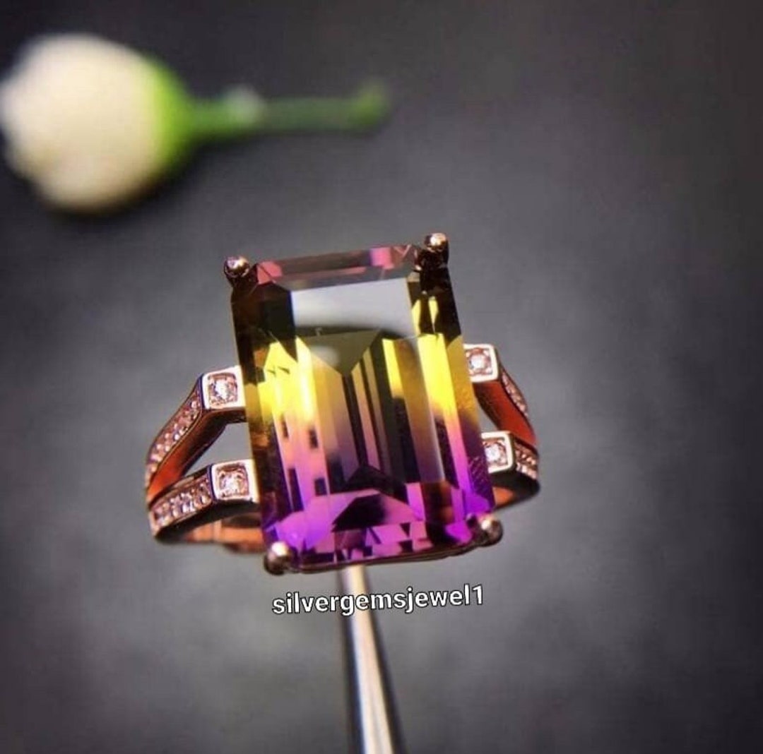 L Ametrine Silver Girls Ring 925 Sterling Silver Girls Ring Hand Made ...