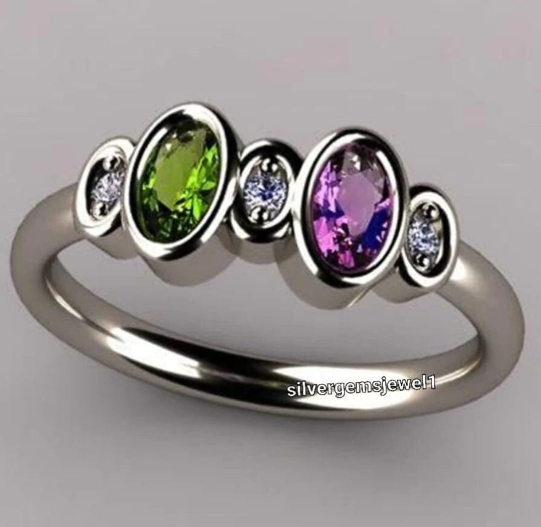 Amethyst & Period Oval Silver Ring, Girls. Women Ring , 925 Sterling ...