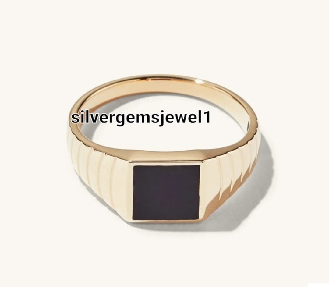 NATURAL BLACK ONYX Silver Boys Ring 925 Sterling Silver Ring Boys Ring ...