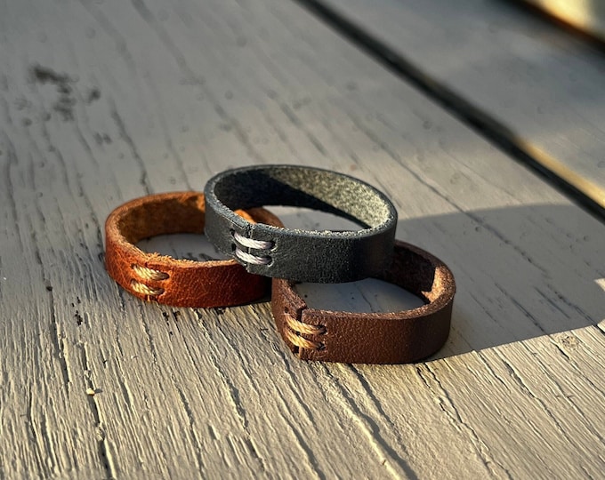 Dainty Leather Ring, Braided Ring, Irish Celtic Ring, Elven Leather ...