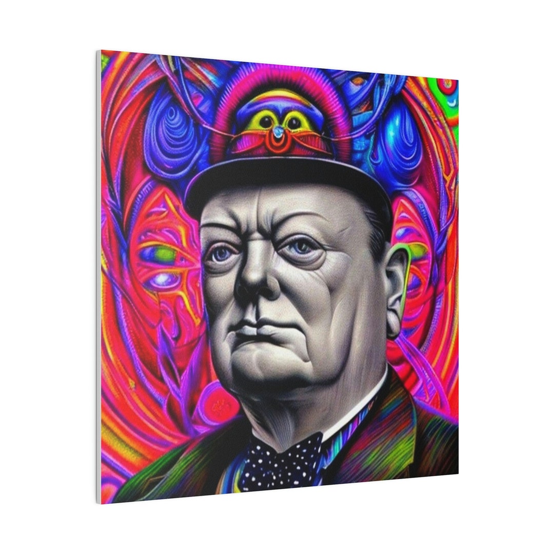 Trippy Winston Churchill AI Artwork | Psychedelic British Leader ...