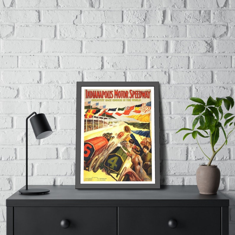 Vintage Reproduction Indianapolis Motor Speedway Advertising Framed ...
