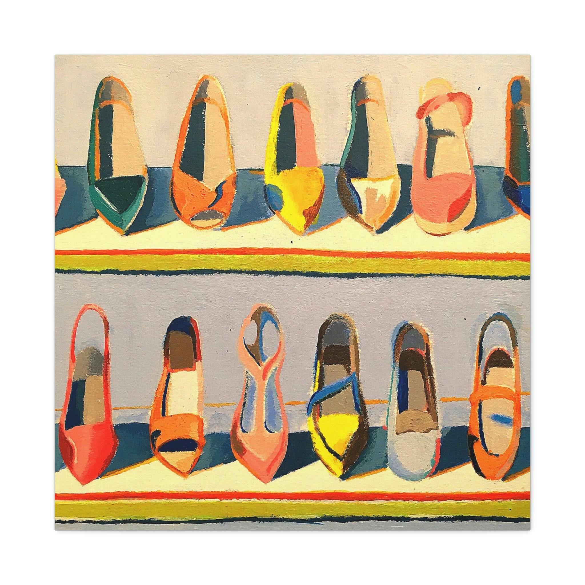 Shoe Rows by Wayne Thiebaud: Captivating Artwork for Sale on Etsy ...