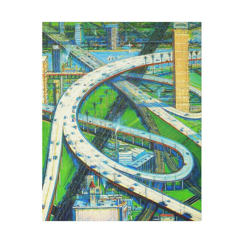 Urban Freeways by Wayne Thiebaud - Canvas Art - Etsy