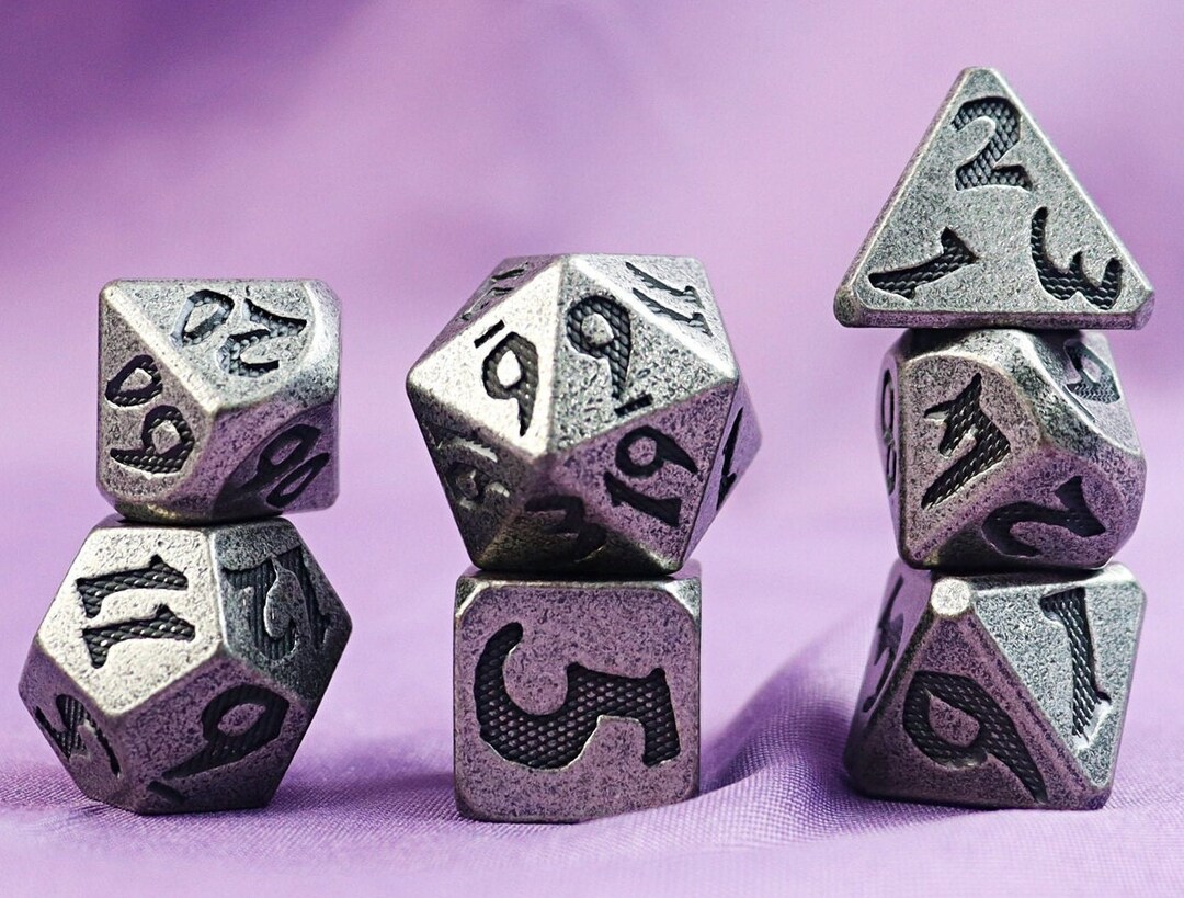Metal Solids Dice Set | Frosted Metal | Dungeons and Dragons | MTG ...