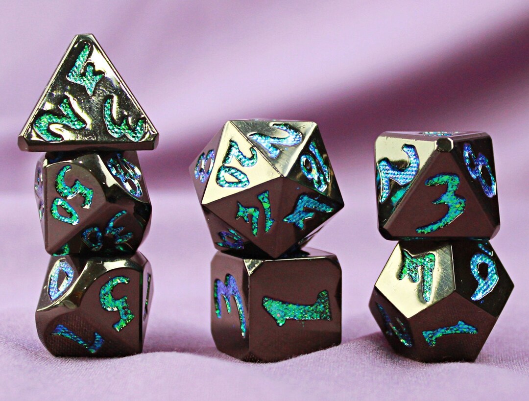 Metal Solids Dice Set | Dragon Scales | Dungeons and Dragons | MTG ...