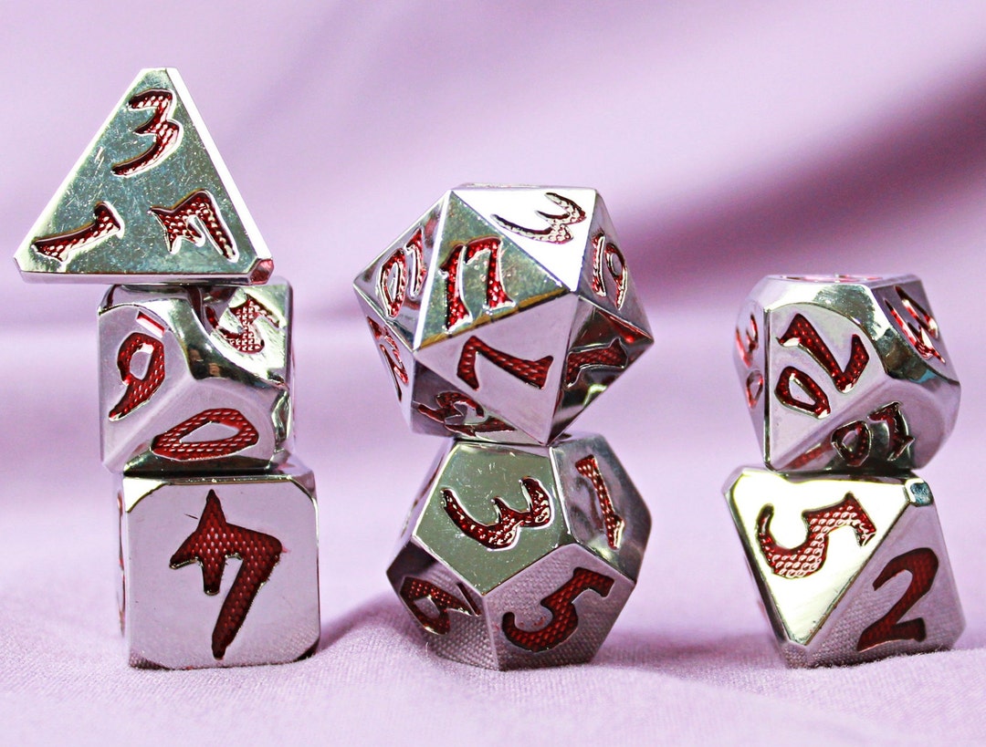 Metal Solids Dice Set | Stainless Steel Color | Dungeons and Dragons ...