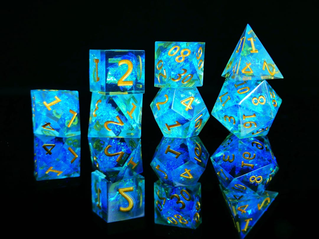 Personalized Blue Resin Dice Set | Order Dice and Get a Free ...
