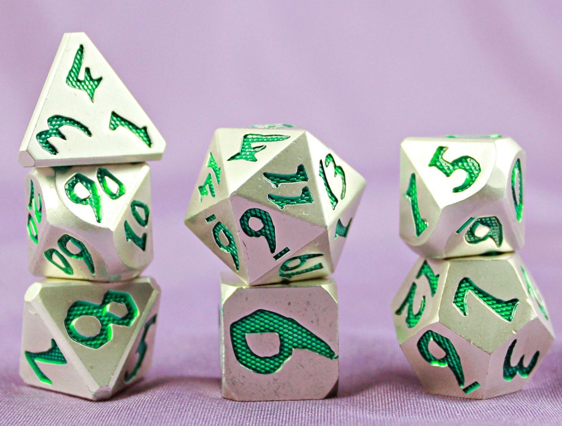 Metal Solids Dice Set | Emerald Green | Dungeons and Dragons | MTG ...