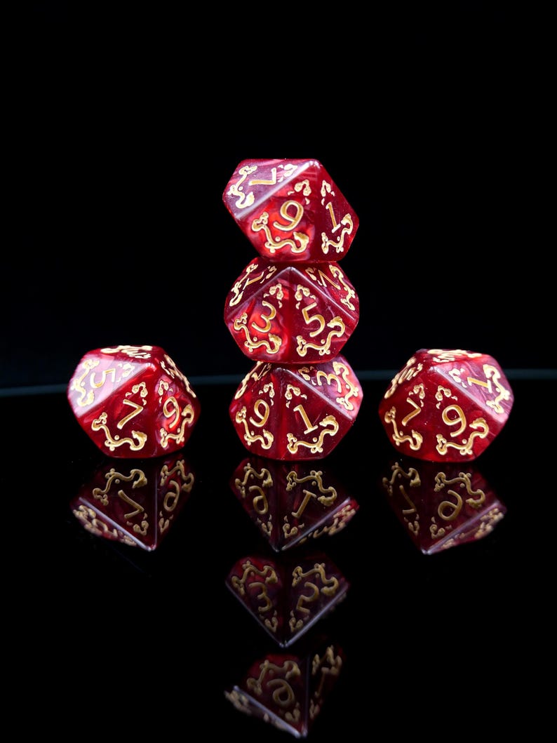 Personalized D10 Dice – Red, Ten-sided Dice, Order 10 Dices and Get a ...