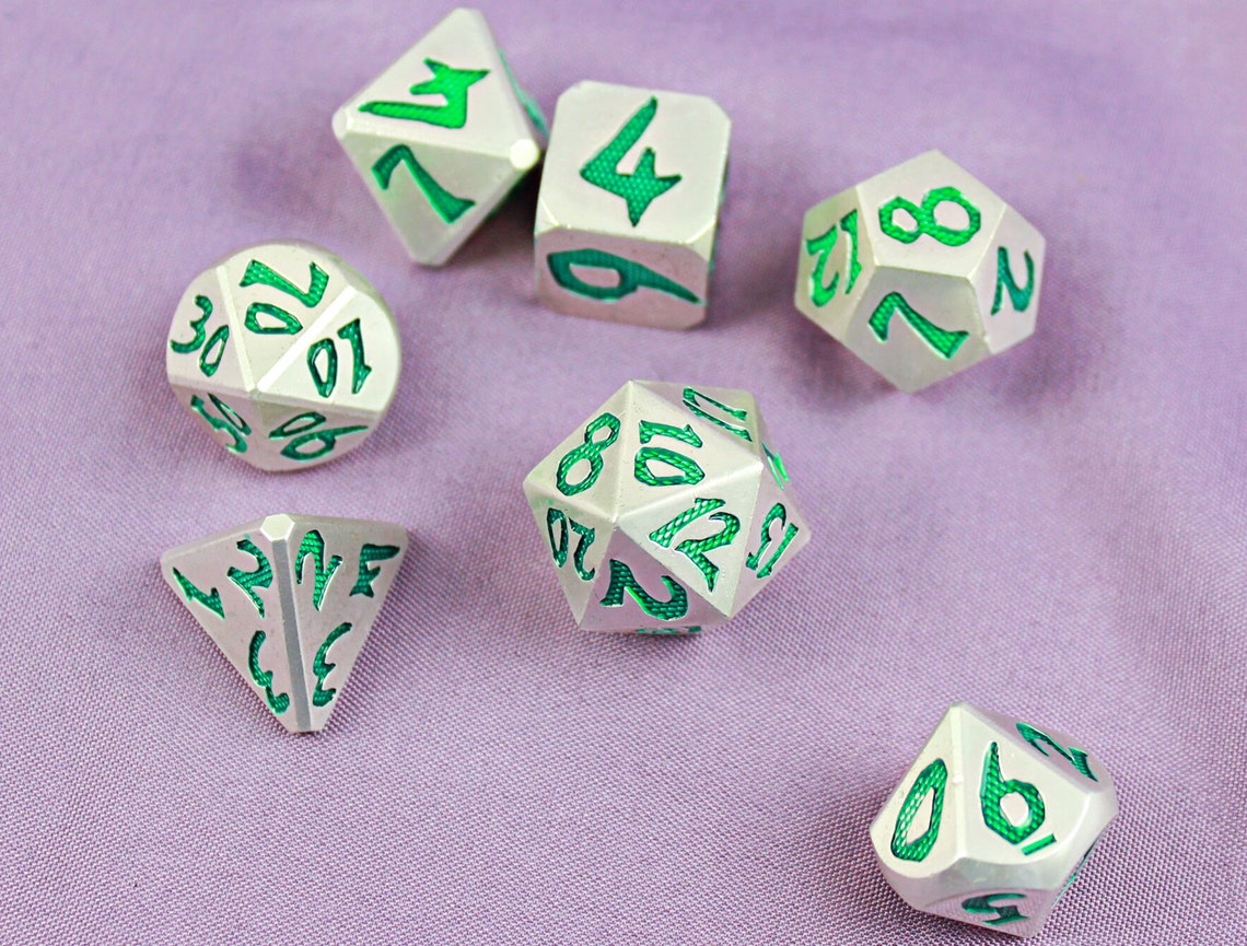 Metal Solids Dice Set | Emerald Green | Dungeons and Dragons | MTG ...