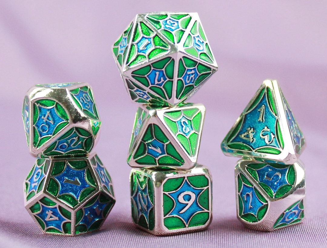 Metal Solids Dice Set | Peacock Colors |dungeons and Dragons | MTG ...