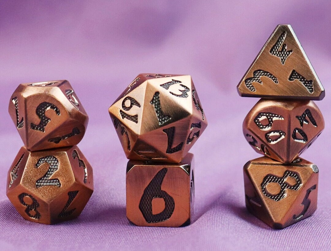 Metal Solids Dice Set | Bronze Red Gold Color | Dungeons and Dragons ...