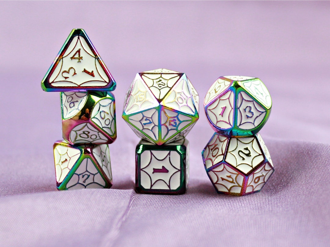 Metal Solids Dice Set Neon Colors Dungeons and Dragons MTG Tabletop ...