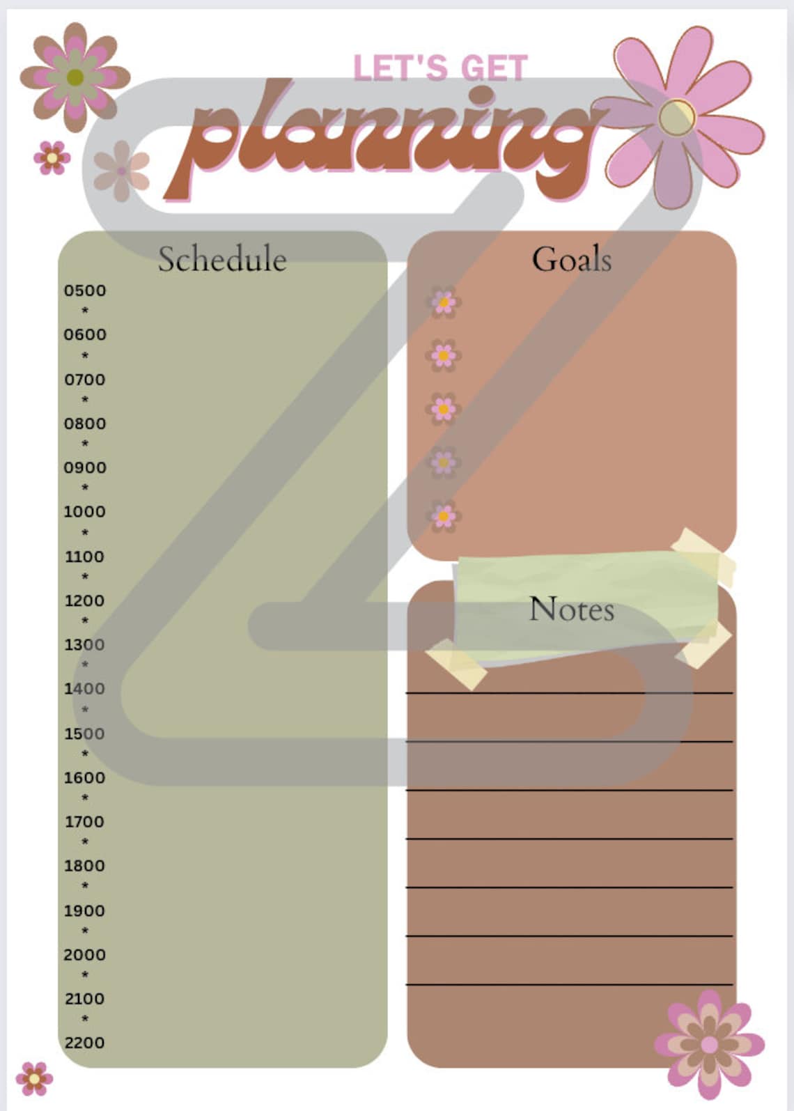 Groovy Daily Planner Green - Etsy