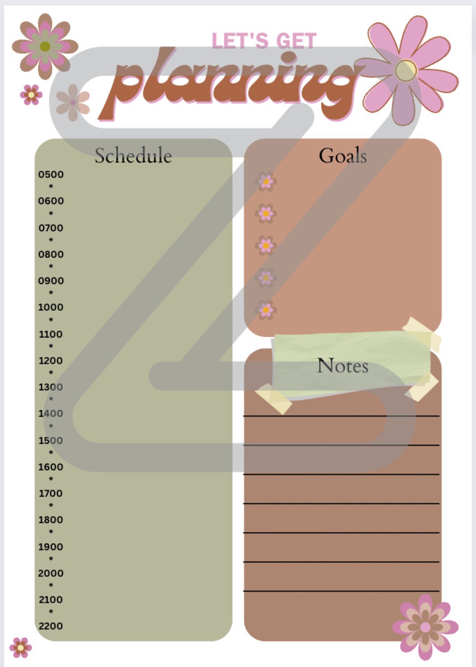 Groovy Daily Planner Green - Etsy