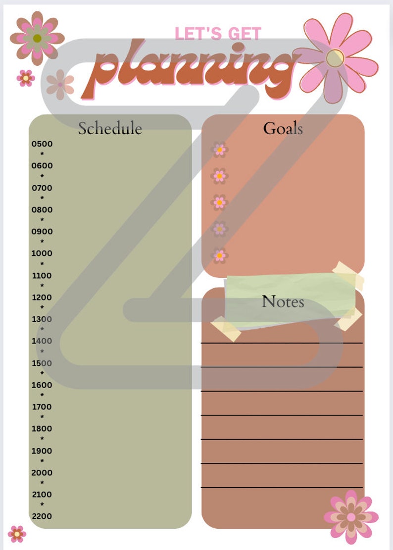 Groovy Daily Planner Green - Etsy